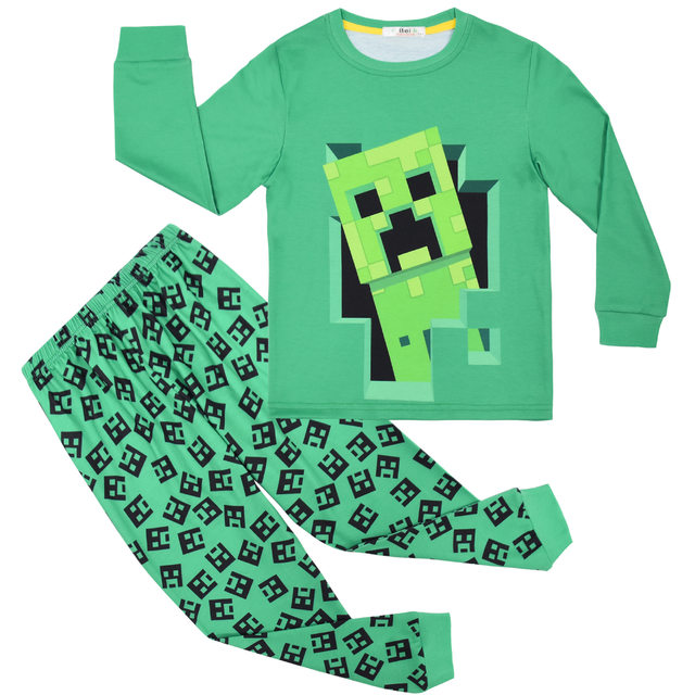 2025 Minecraft Minecraft Home Clothing Set Long Sleeve Two-Piece Pjamas ...