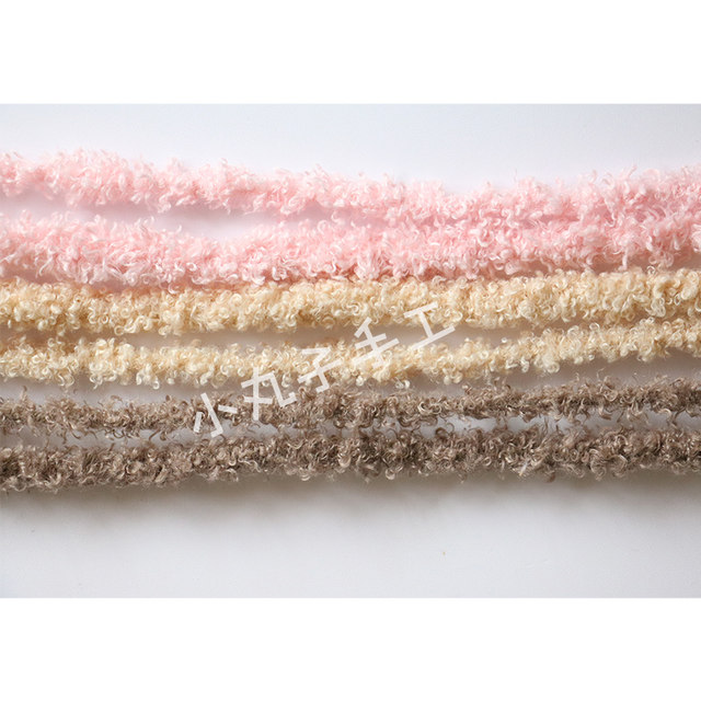 15mm curly wool twist stick colored hair root plush strip handmade ...