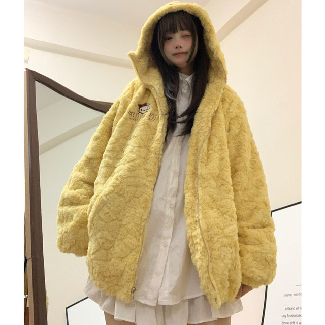 TUDOU potato cat milk kt cat lamb fur cute coat for women winter 2025 ...