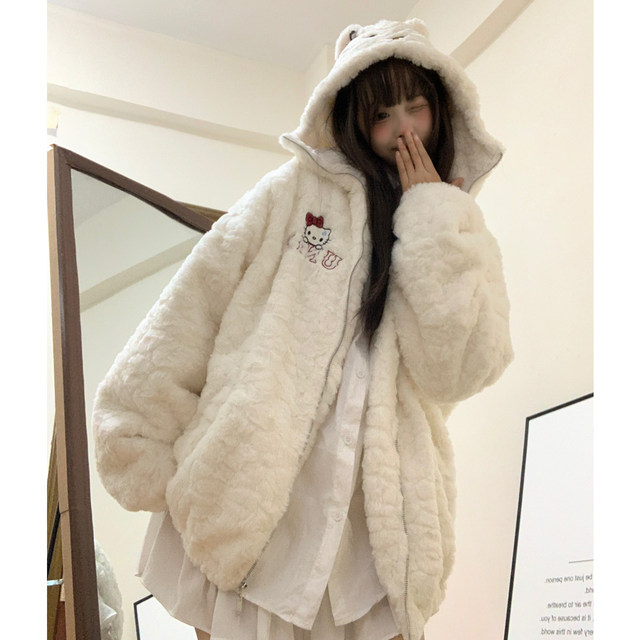 TUDOU potato cat milk kt cat lamb fur cute coat for women winter 2025 ...