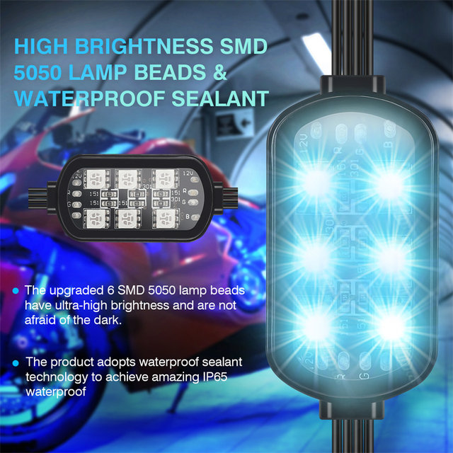 Hot motorcycle modification light Harley LED atmosphere light RF ...