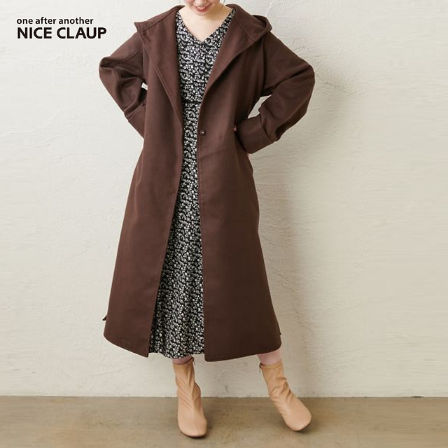 Nice CLAUP winter new Japanese blue loose hat cloak cloak trench coat ...