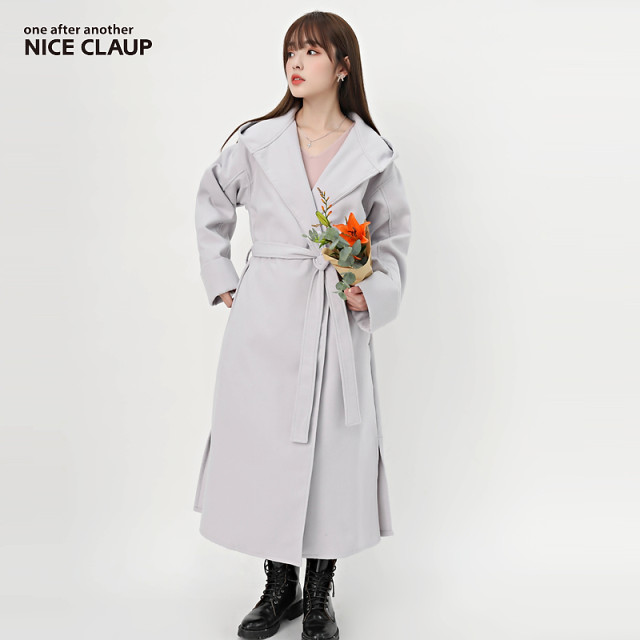 Nice CLAUP winter new Japanese blue loose hat cloak cloak trench coat ...