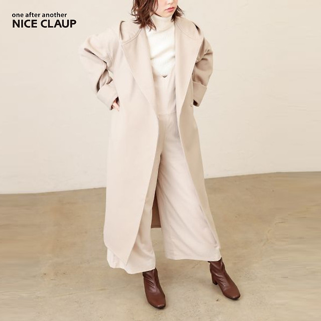 Nice CLAUP winter new Japanese blue loose hat cloak cloak trench coat ...