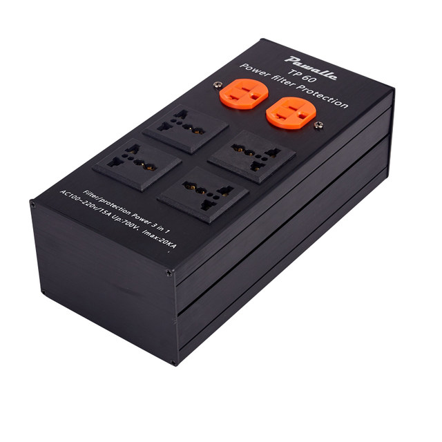 New TP60 power filter socket aluminum alloy housing 2-level anti-surge ...