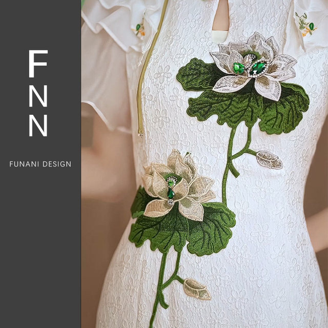 Funani new Chinese style cheongsam dress 2024 summer new heavy industry ...