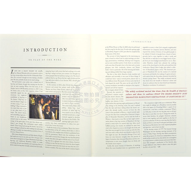 Presale Hamilton Revolution Behind the Scenes Settings Line Book ...