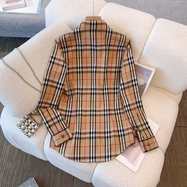 High-end European and American big brand plaid plaid women's slim fit ...