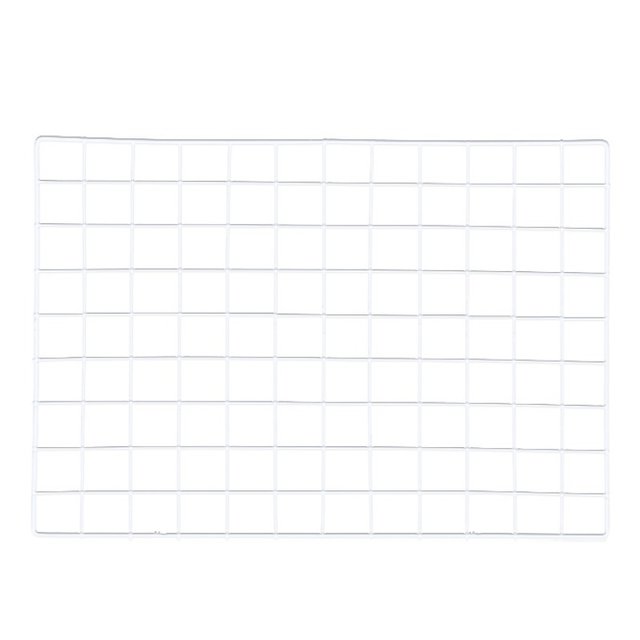 Kindergarten grid mesh display rack white wire mesh shelf supermarket ...