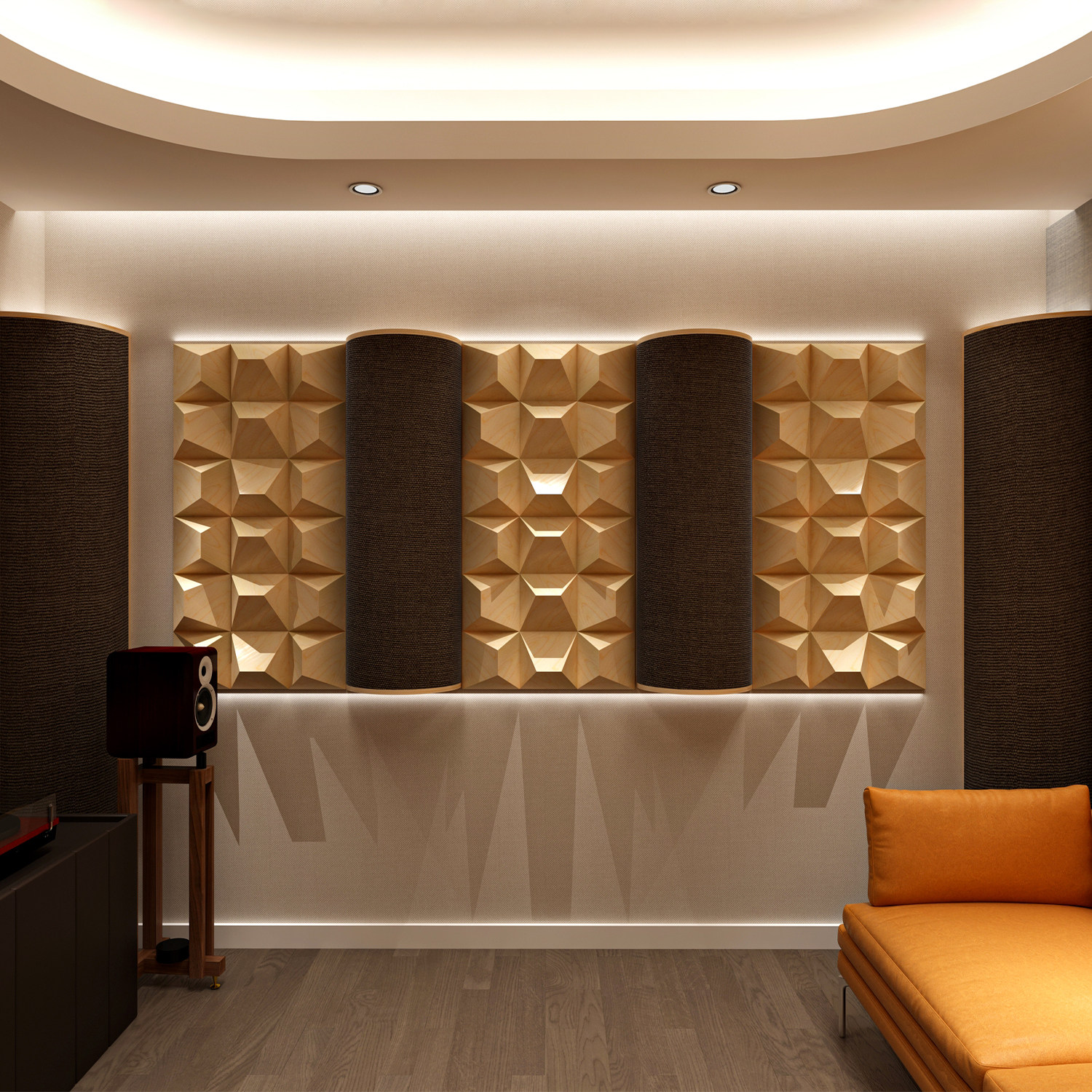 Custom Sound-Absorbing Diffusion Board for Home Theater and Recording ...