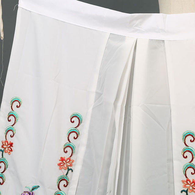 Opera skirt Peking opera Hua Dan flower white skirt pleated skirt ...