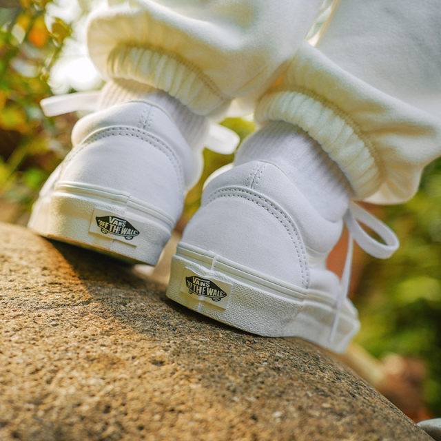 Vans Official Classic Old Skool White Shoes Classic Simple Canvas Shoes