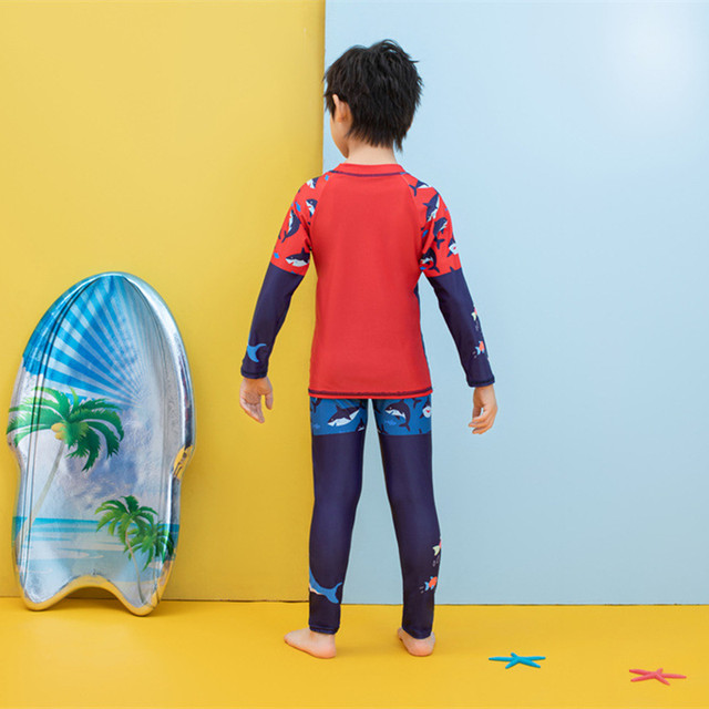 Children's split swimming boys' long-sleeved trousers summer sun ...