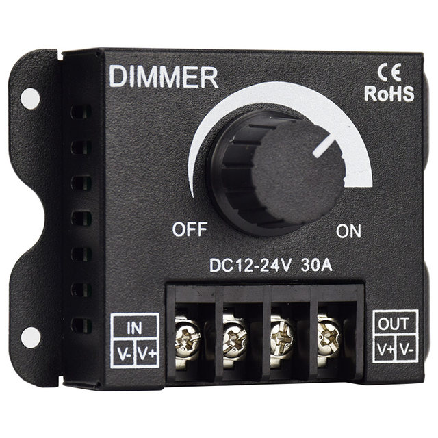 LED dimmer brightness adjustment control DIMMER knob voltage regulation ...