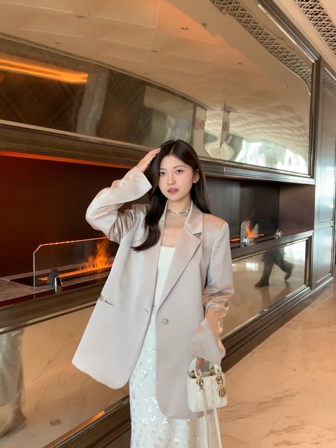 Spring new versatile versatile general commutation coffee color casual ...