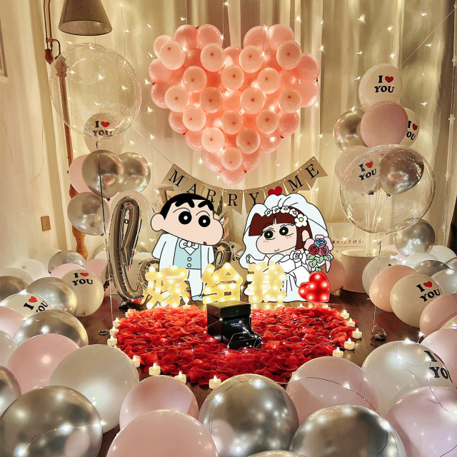 Marriage proposal props romantic surprise scene creative arrangement ...