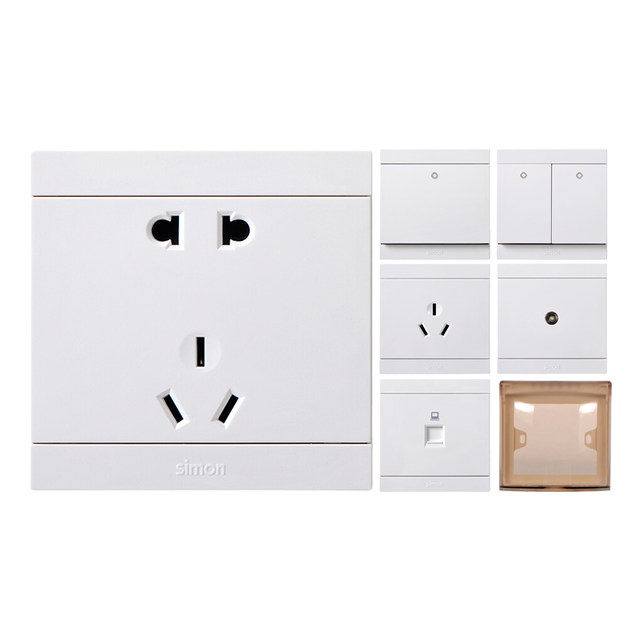 Simon i3 series switch socket Yabai two-three-plug one-open five-hole ...
