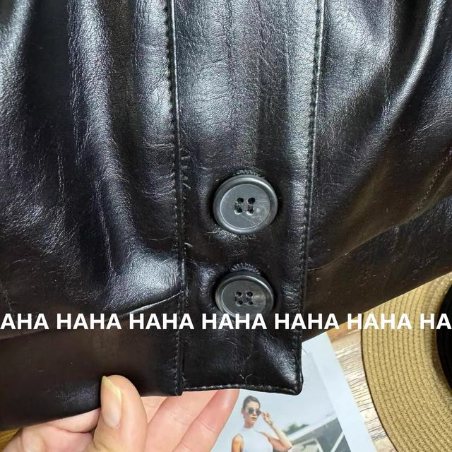 Autumn and winter new leisure retro wild black PU down inner bile ...