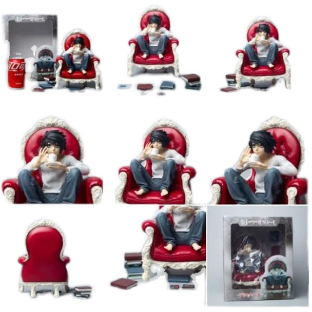 Death Note GK L Drinking Coffee Sitting on the Sofa Statue Case Model ...