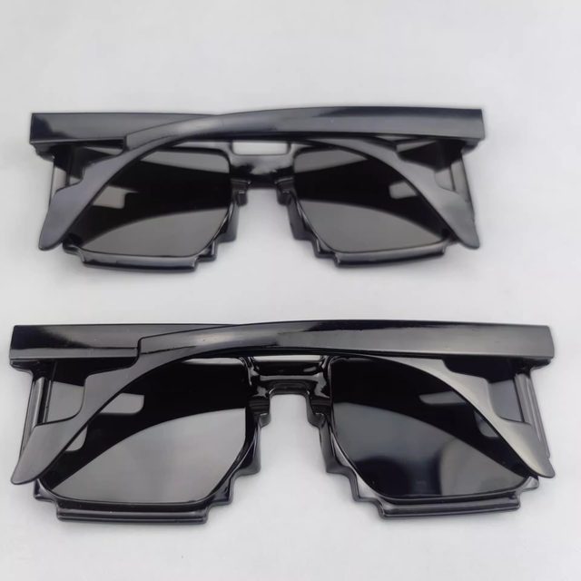 Pixel sunglasses new pixel mosaic glasses Liuyi Children's Day Gift ...