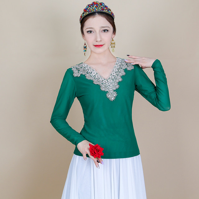 Xinjiang dance performance clothing online applique breathable dance ...