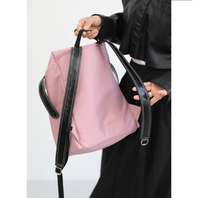 Simple / Original Cano lightweight contrast belt backpack nylon powder ...