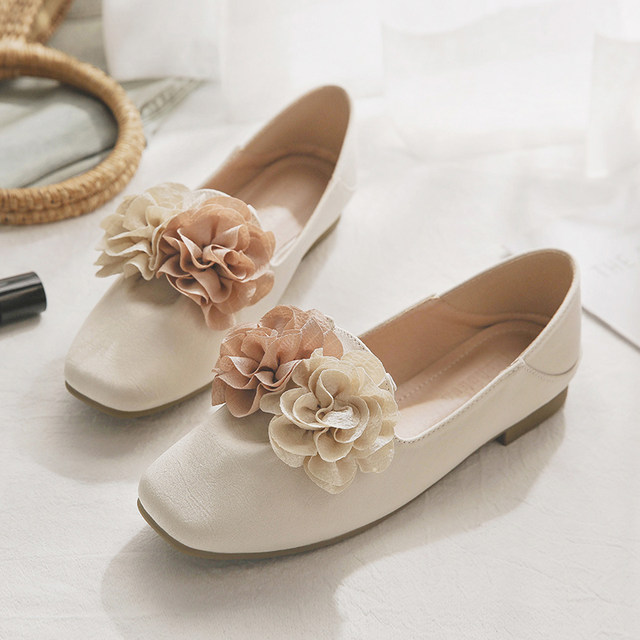 Sheepskin version ~ Flower French Single Shoes French Single Female ...