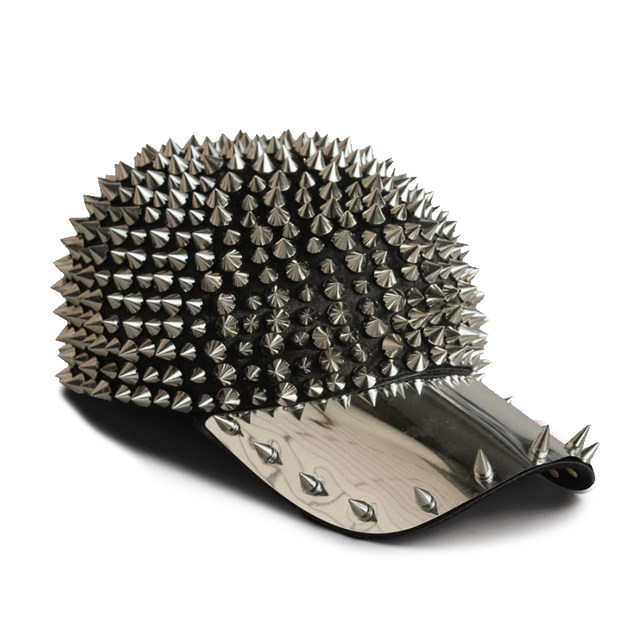 Punk style full-pointed rivet baseball cap, fashionable and ...