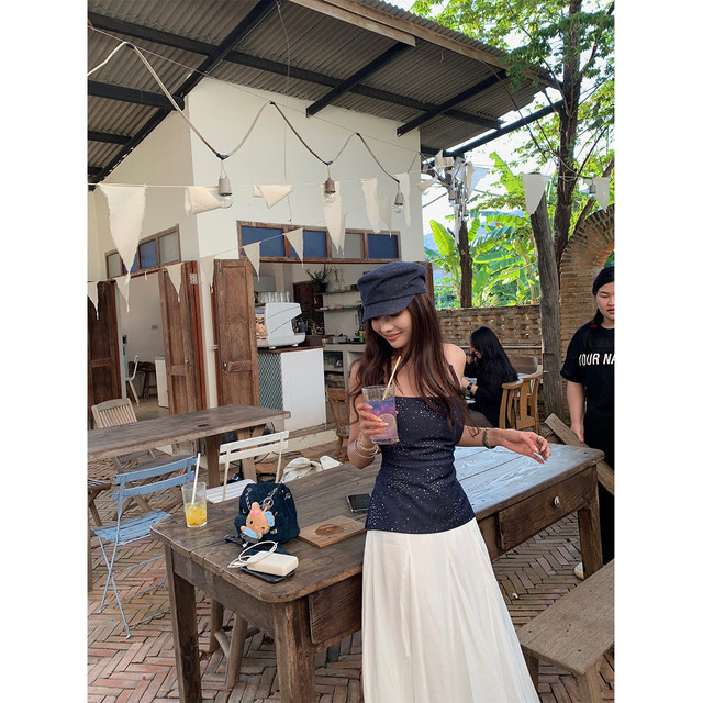 NanaByNana hot girl denim backless top for women summer hot diamond ...