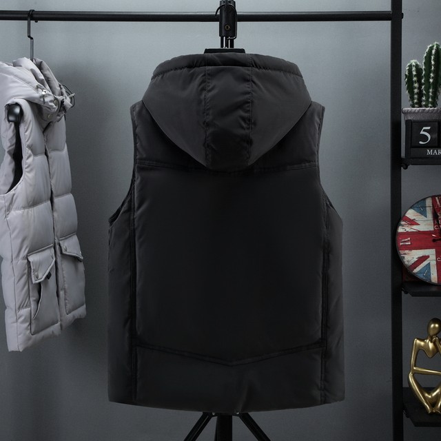 Cotton vest men 2023 autumn and winter new large size removable can add fat thick down cotton ...