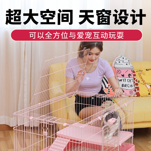 Ruiyoujia luxury rabbit cage, chinchilla cage, double-layer cat cage ...