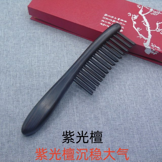 Ebony comb double row toothed comb green sandalwood comb straight hair ...