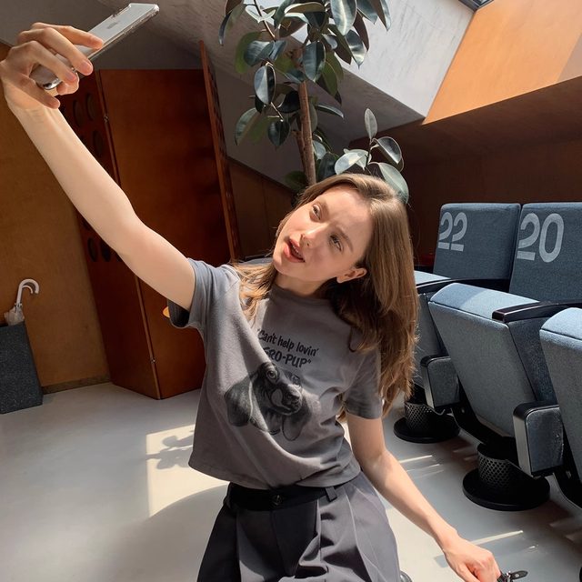 KERNEL COSMOS Peter Rabbit round neck cute bow rabbit printed short ...