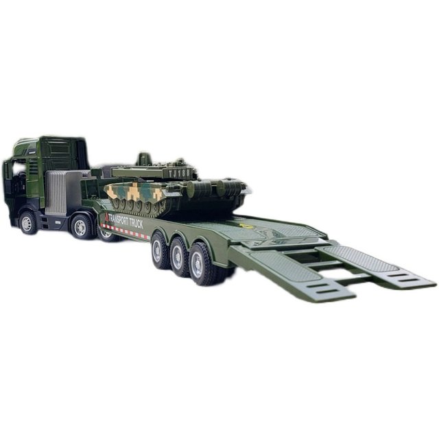 Large military excavator trailer engineering transport vehicle with ...