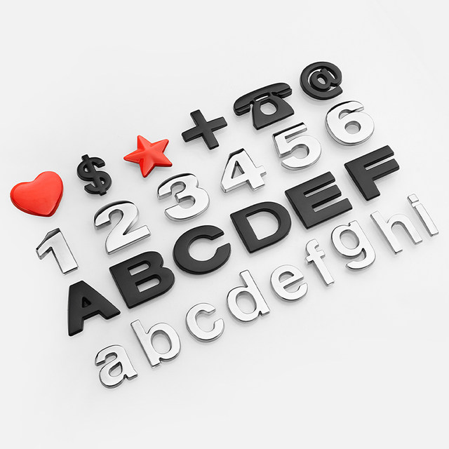 Car lowercase English letters metal stickers creative personality ...