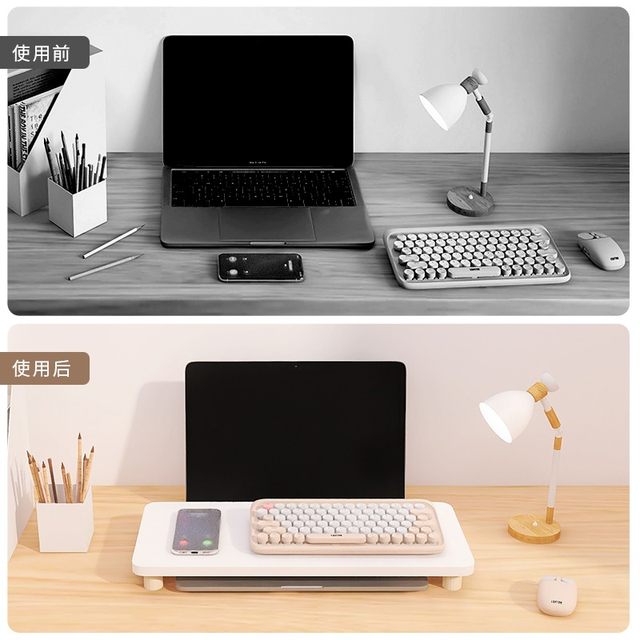 Computer elevated desktop monitor stand office notebook rack keyboard ...
