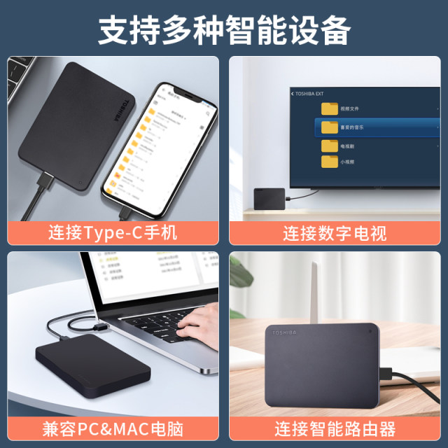 Toshiba mobile hard drive 1t New Xiaohei a5 2t high-speed read and ...