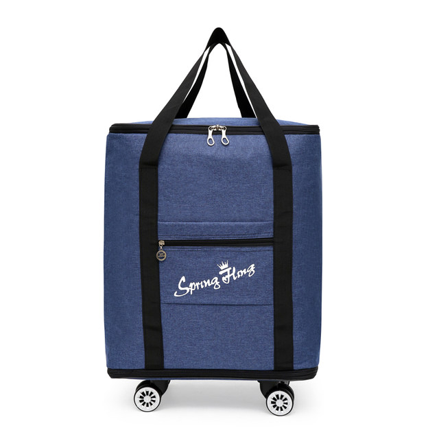 Large-capacity handbag with universal wheels, shoulder-carryable ...