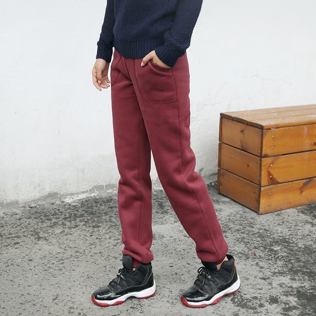 Huanbai autumn and winter double-layer sweatpants women's velvet ...