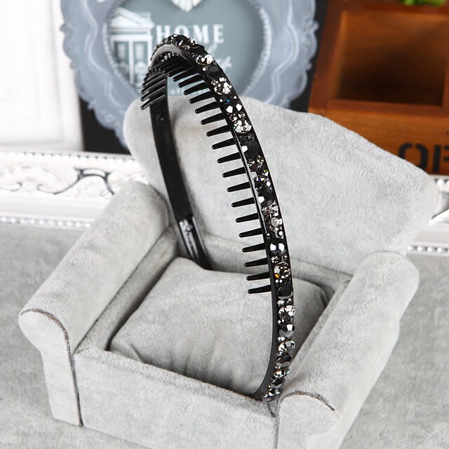 Korean adult with tooth comb and anti -skisting rhinestone hug thin ...