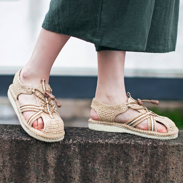 Desert line intangible cultural heritage hemp straw sandals men's ...