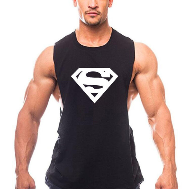 New bodybuilding fitness vest Superman Sports Bodybuilding Side Big ...