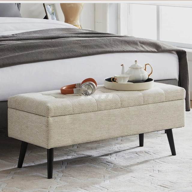 Light luxury and high-end bed stool, bed end stool, bedroom storage ...