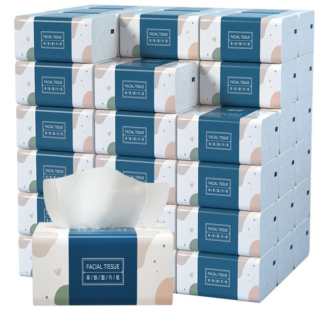 66-ply 4-layer virgin wood pulp tissue paper, skin-friendly, soft, blue ...