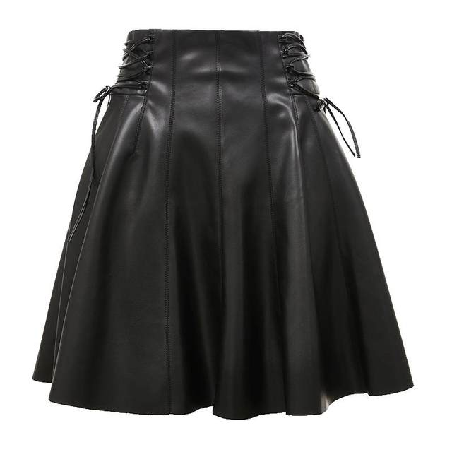 VERO MODA Ole Half Skirt 2024 Autumn New high -waisted lace, A -line short imitation leather ...