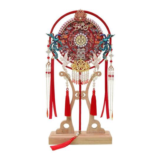 Chinese Style Fan Stand - Bamboo Solid Wood Display Stand for Folding Fans