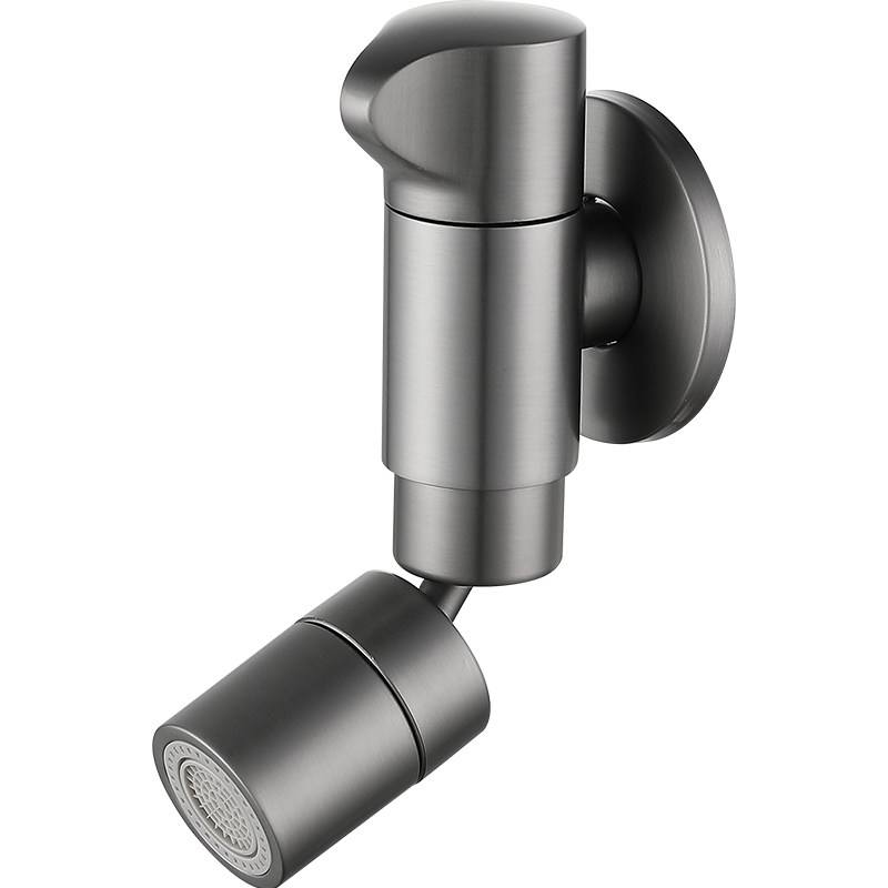 Gun Gray Full Copper Mop Pool Faucet - Wall-Mounted Universal Balcony ...