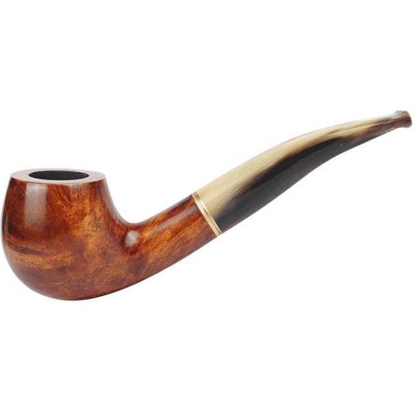 Dry smoking briar wood filter tobacco pot curved solid pipe | Nanhai kangji Pipe