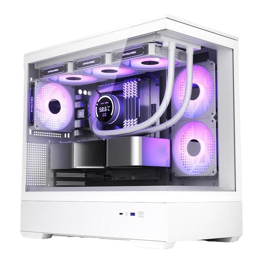 Aigo Xing Canlan M-ATX PC Case - White Transparent Fish Tank Design