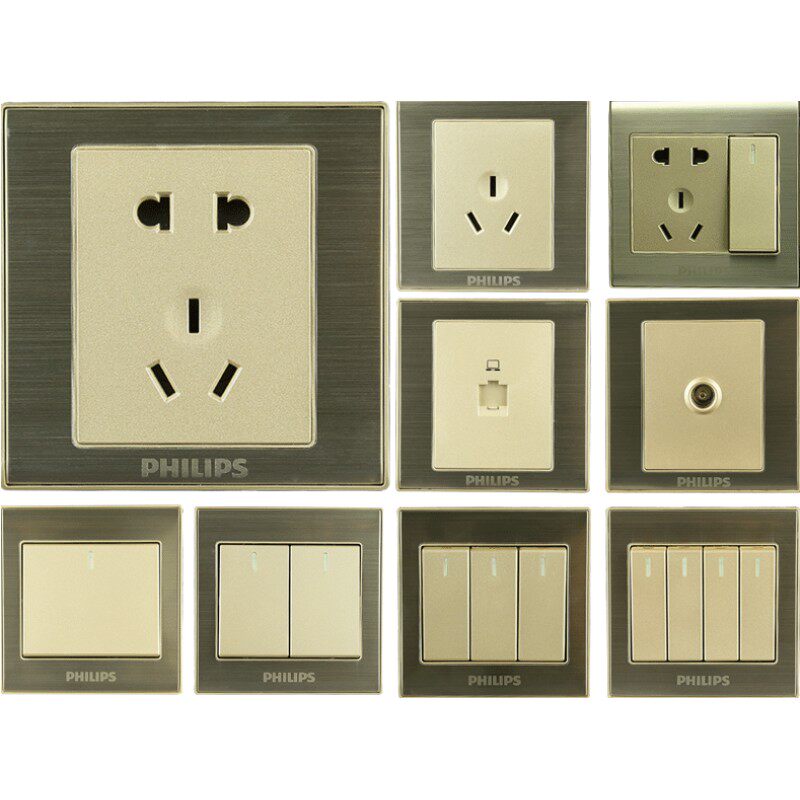 Philips Brushed Independent Five-Hole Switch Socket - Whole House ...